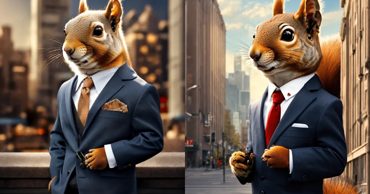 Lexica - Imagine the portrait of a squirrel in a suit as a real estate ...
