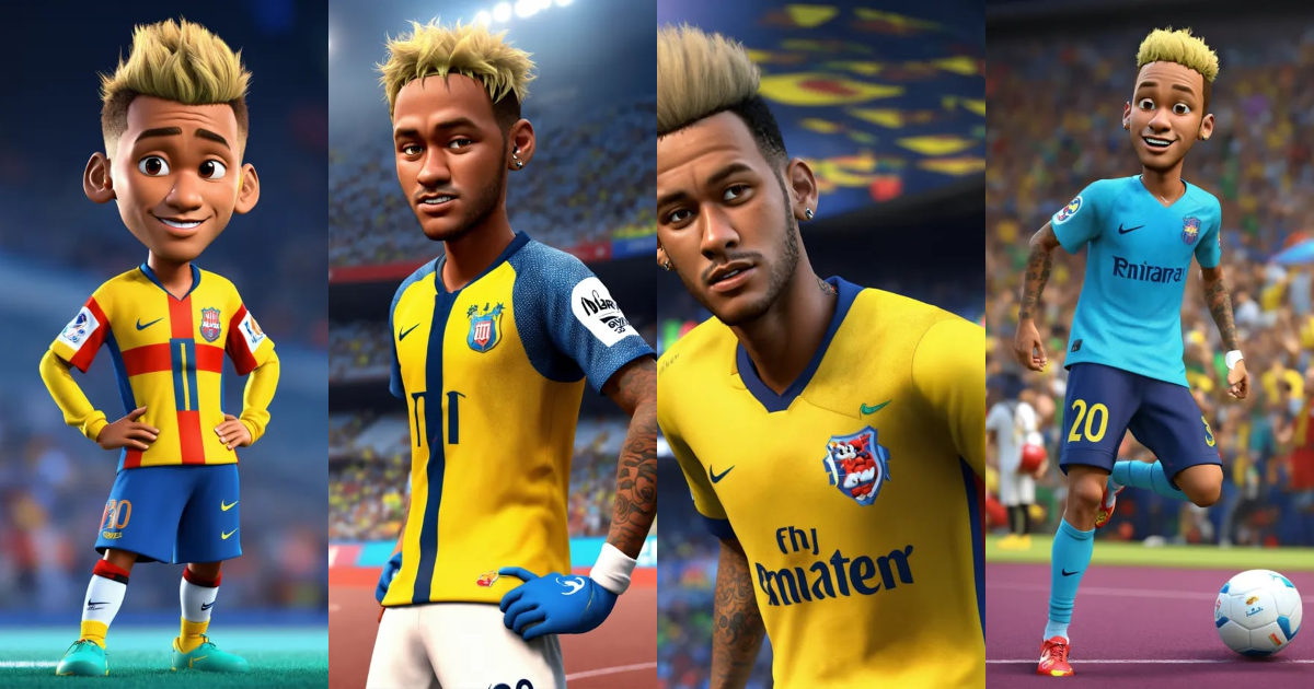 Lexica - Neymar 3d character cartoon disney pixar render