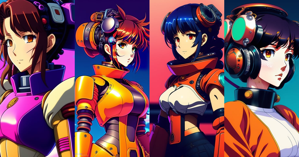 Lexica - 90’s Anime style robot made from Modular synthesizers. in the ...