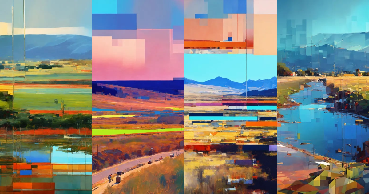 Lexica - Generation art, landscape, glitch texture, recursive art, oil ...