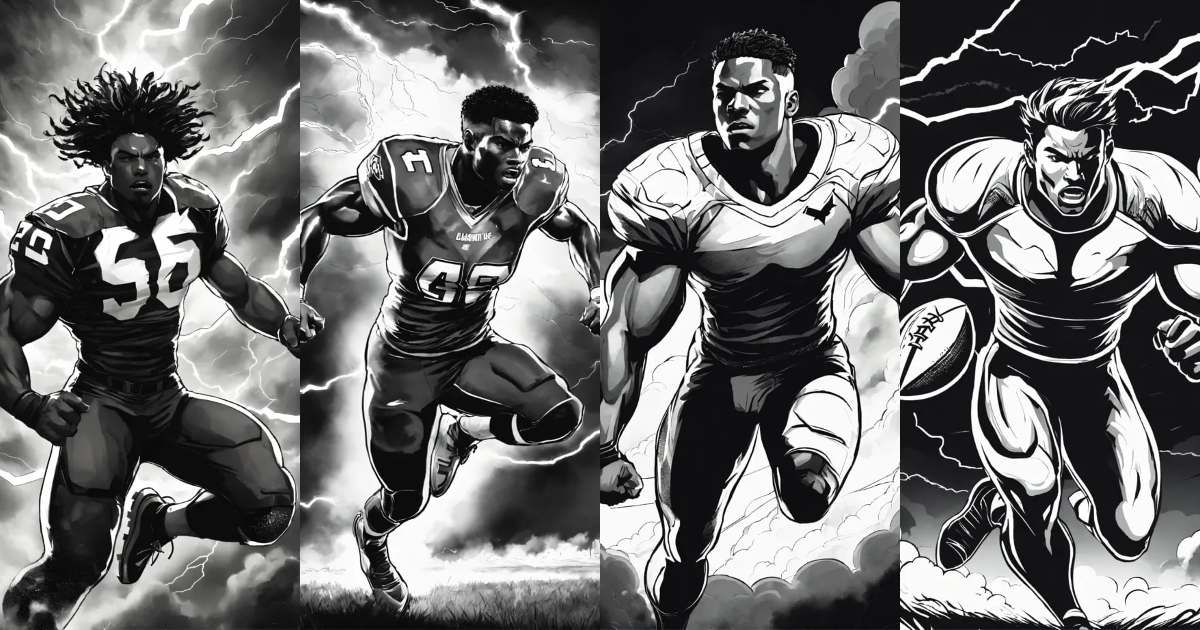 Lexica - A black and white illustration of a fierce masculine white ...