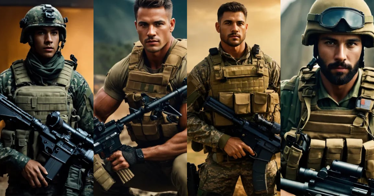 Lexica - Portrait of a stunningly beautiful commando in military gear ...