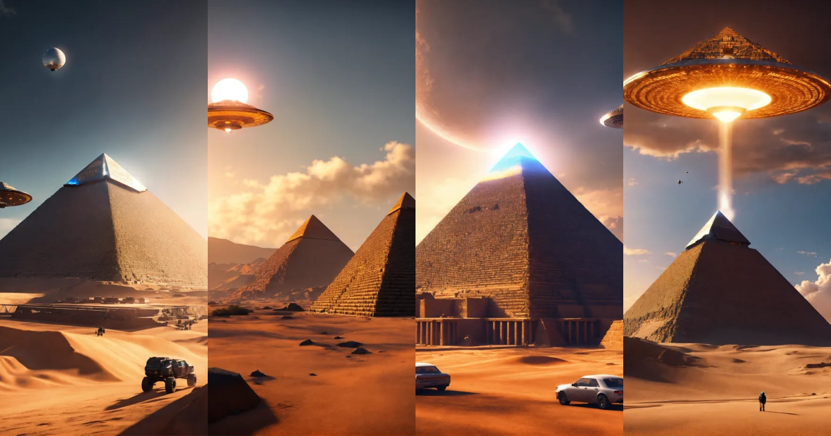 Lexica - Pyramid and ufo, unreal engine render, 8k, high quality ...