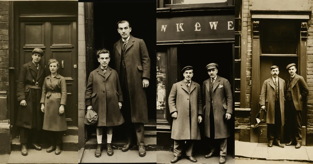 Lexica - Location portrait, people from glasgow, door background ...