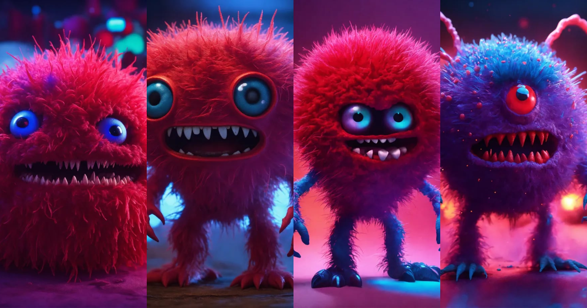 Lexica - CGI! scary looking red germ monster character. Highly detailed ...