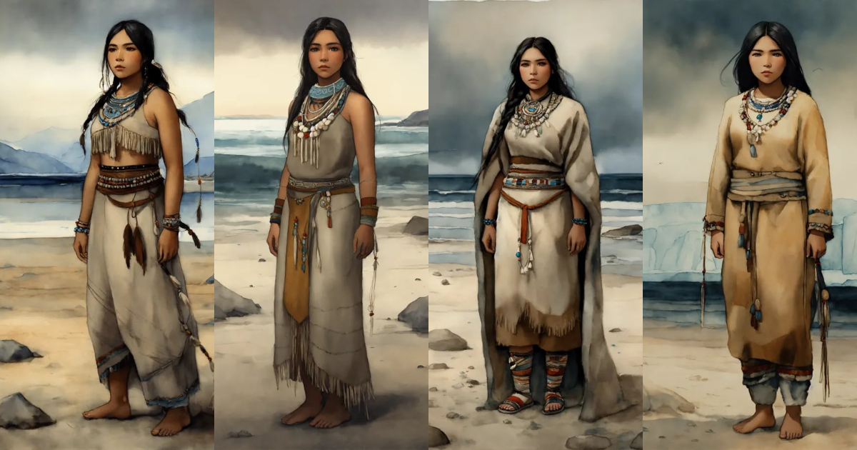 Lexica - Full body Illustration of an inuit woman, young, 18 years old ...