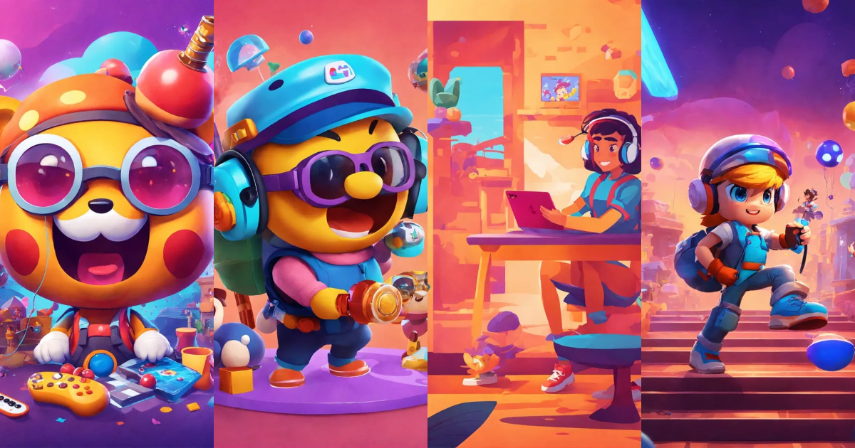 Lexica - Generate an image that capture the essence of games, cartoons ...