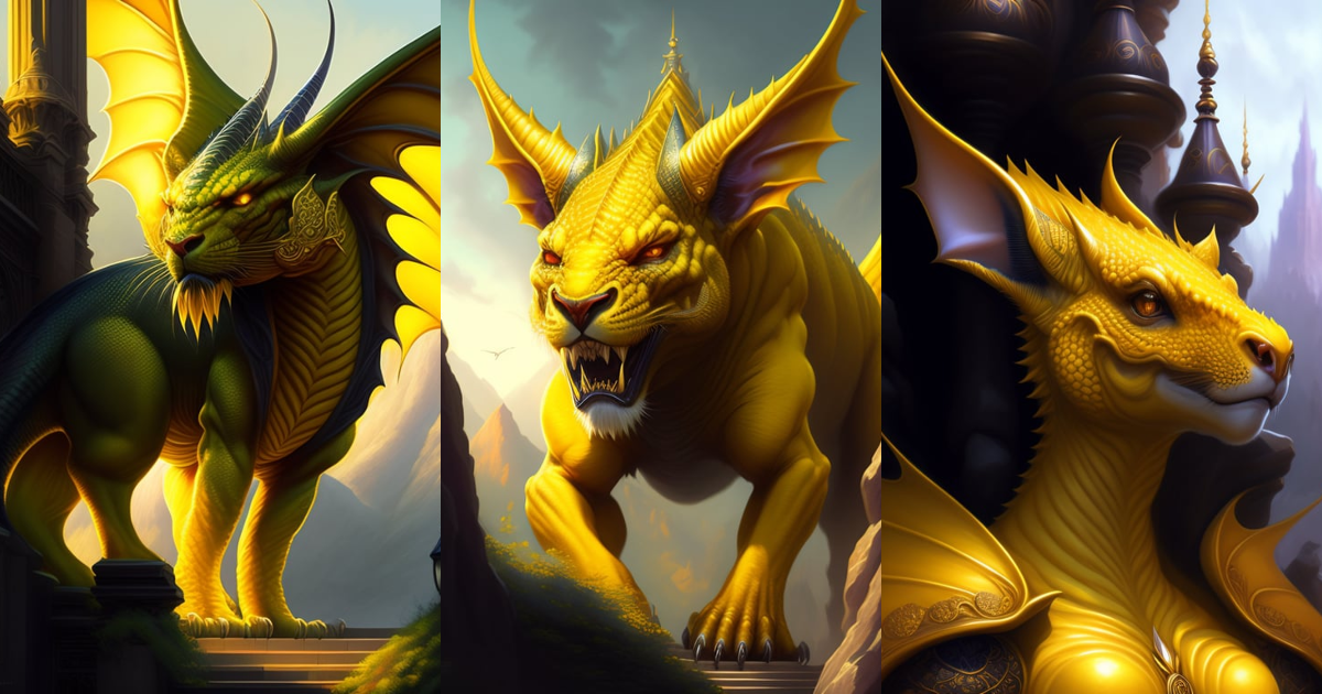 Lexica - Horror, scales, draconian small yellow beast, intricate ...