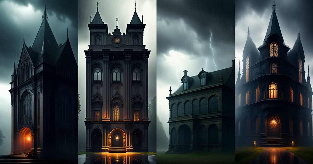 Lexica - Gloomy building in the gothic style, creepy background ...