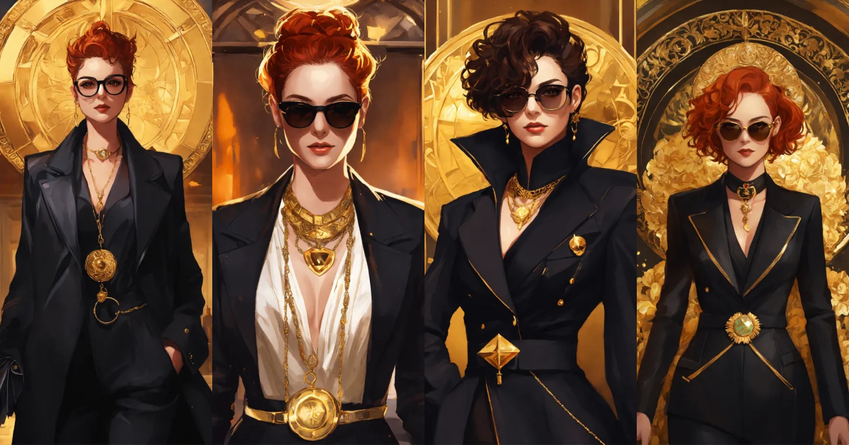 Lexica - Good omens as woman, female Crowley wearing black clothes suit ...