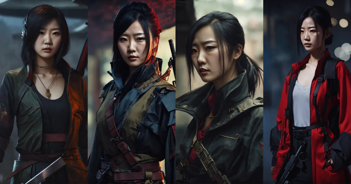 Lexica - Modern chinese female assassin, distant mood shot