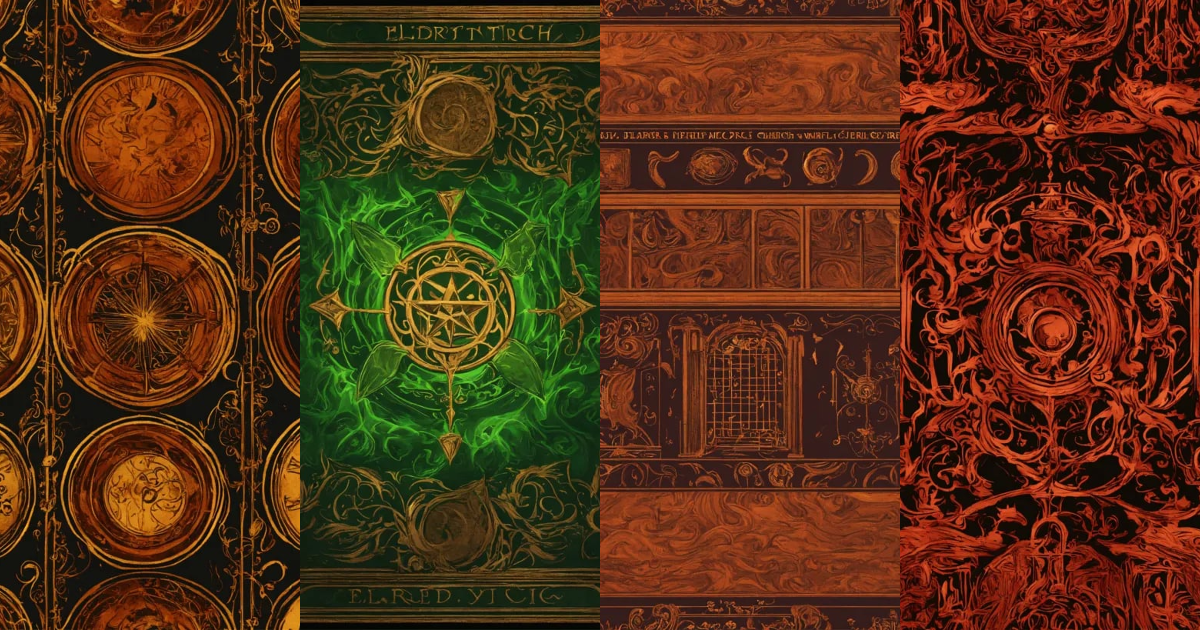 Lexica - An eldritch arcane background pattern, repeating wallpaper