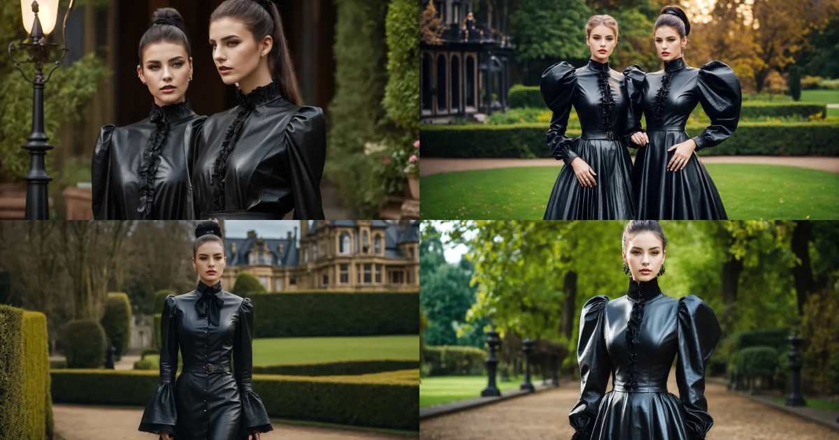 Lexica - Two stunning arrogant women fashion model, strict victorian ...