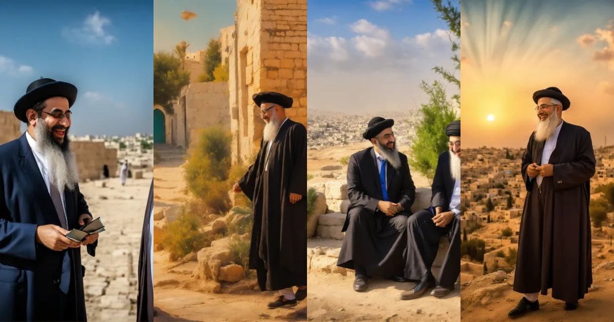 Lexica - Impressionist, Israeli rabbi talking and Muslim Imam laughing ...