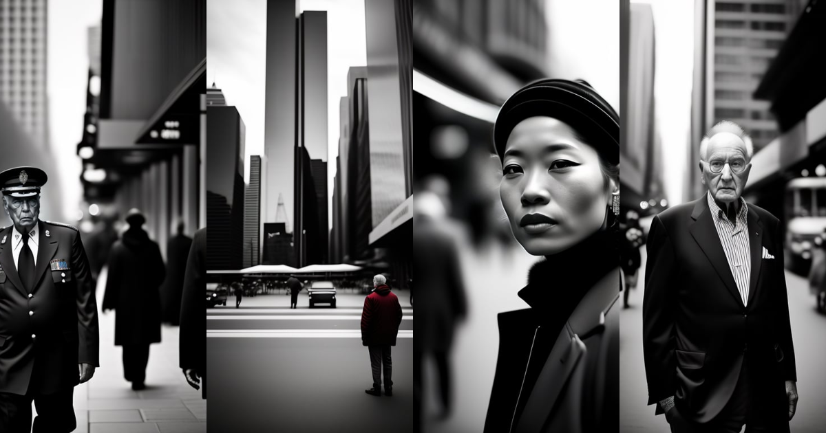 Lexica - William Klein street photography ,random humans, complex ...
