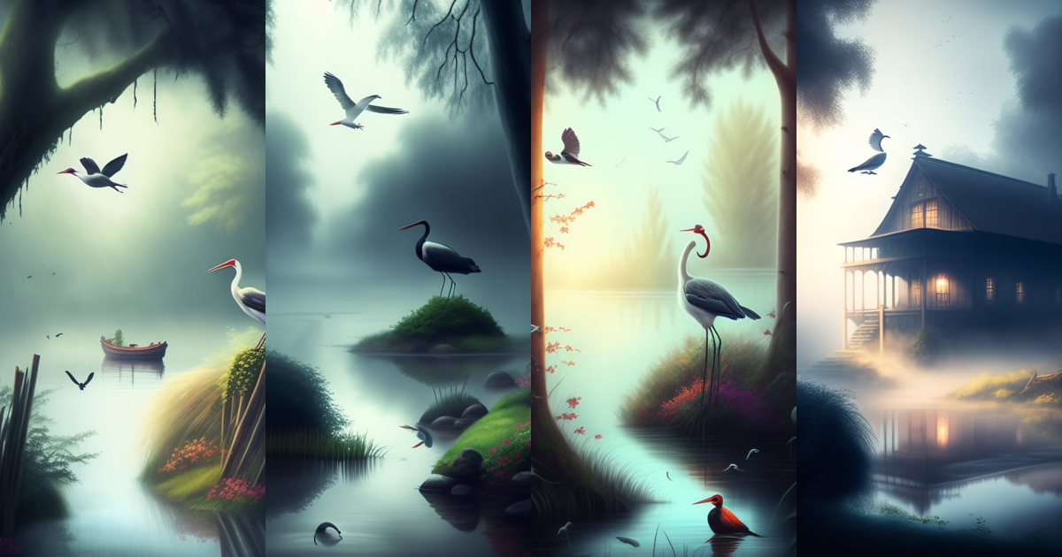 Lexica - Phoenix,forest animals,vines,screams,wind blow,stork by pond ...