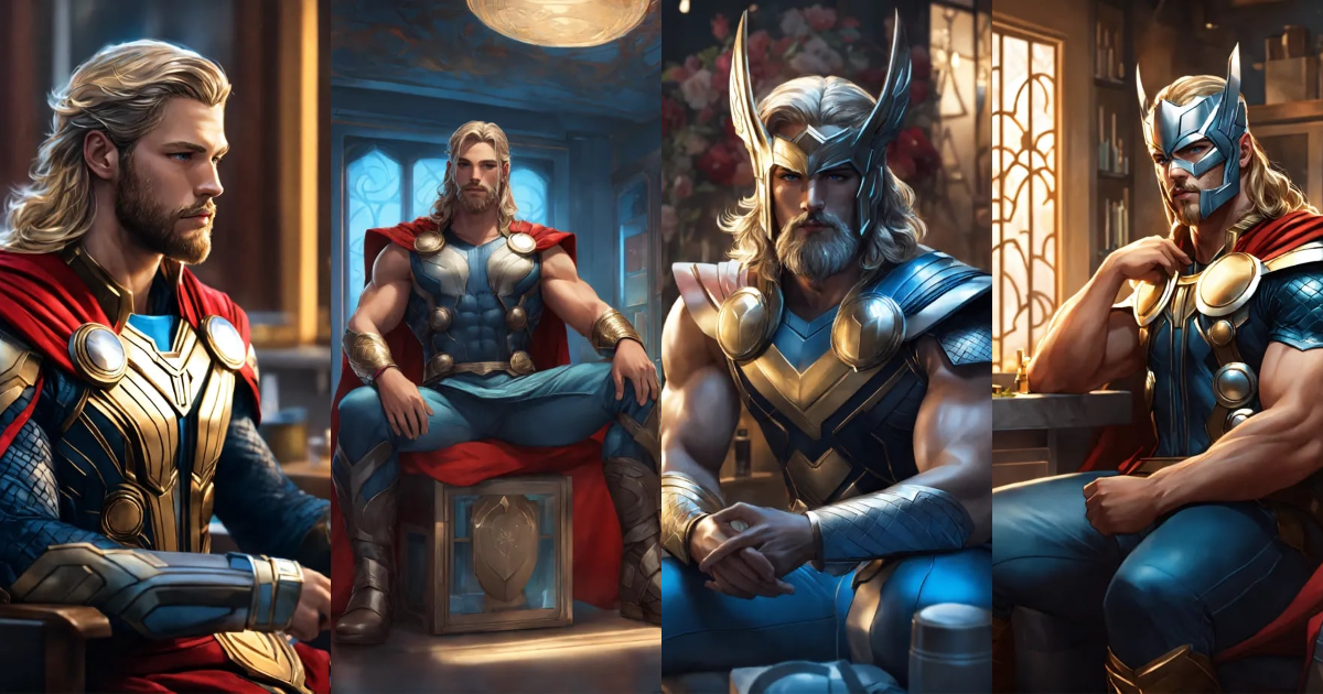 Lexica - Artgerm male Thor sitting at a wellness salon, face is covered ...