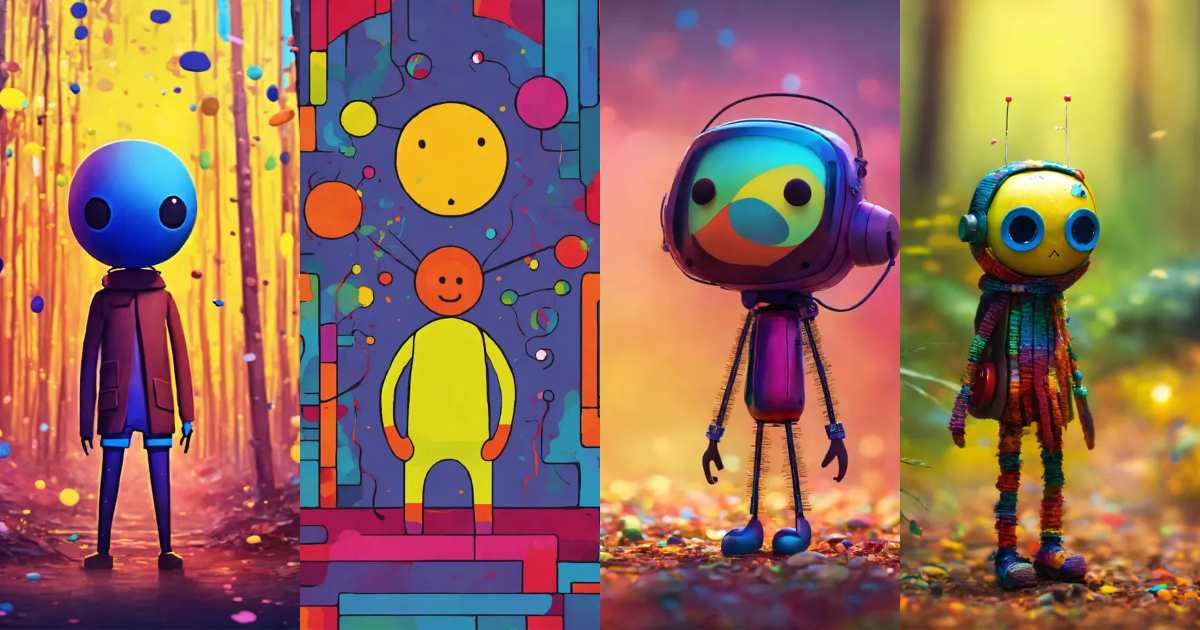 Lexica - Cute colorful small stick man