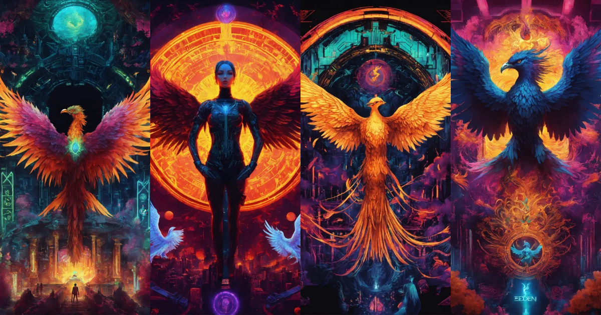 Lexica - Psychedelic symmetric dark depiction of Eden with cyberpunk ...