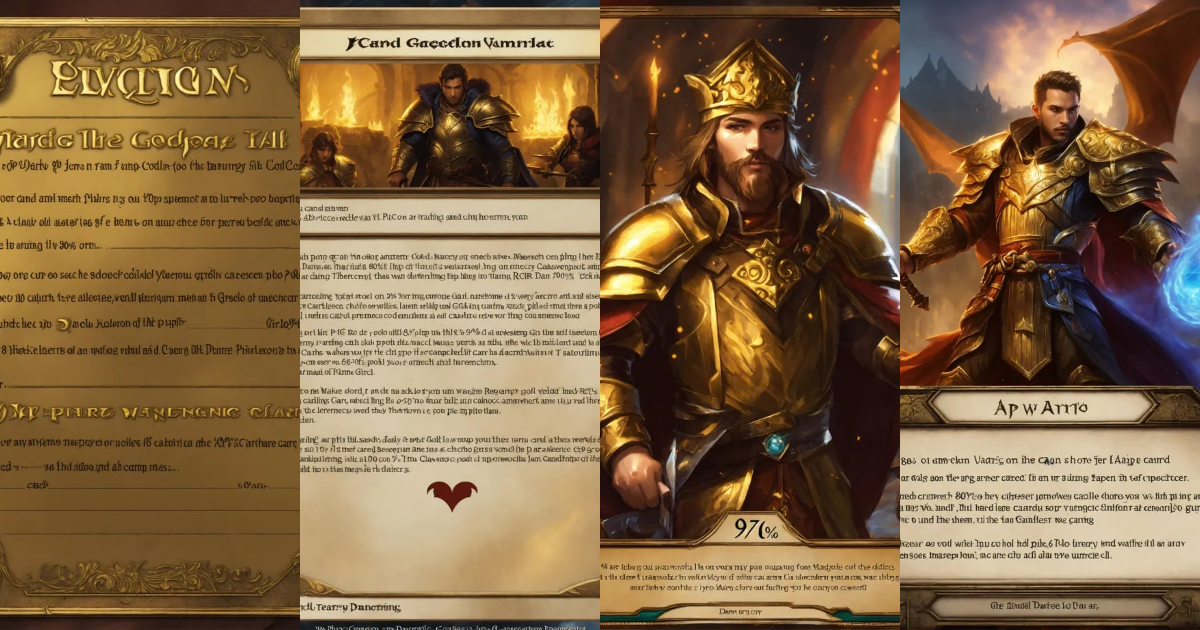 Lexica - RPG card template, fantasy, magic, gold, magic the gathering ...