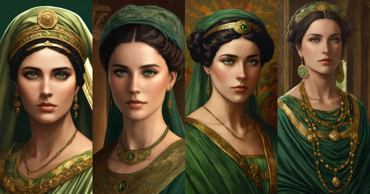 Lexica - A noble roman woman with dark hair and dark green eyes, hair ...