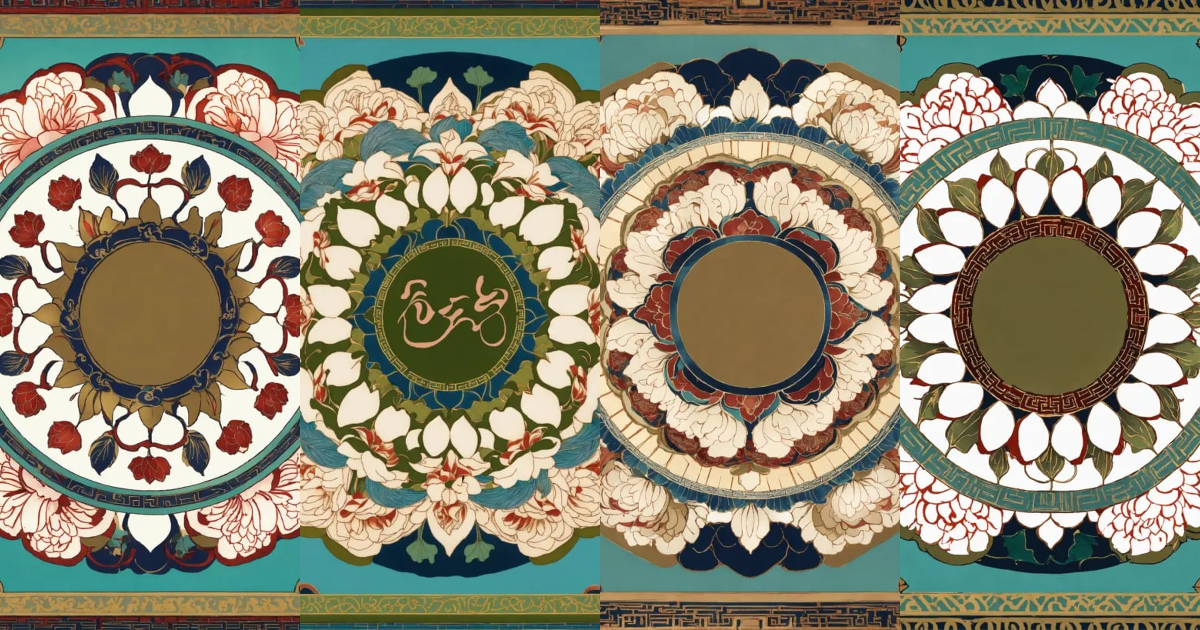 Lexica - Traditional Chinese lotus pattern, with a red tone and rich ...