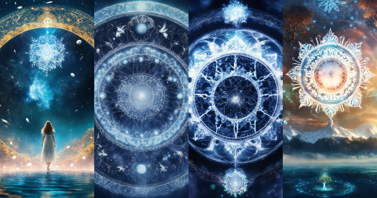 Lexica - Underwater long exposure photography, a giant white mandala ...