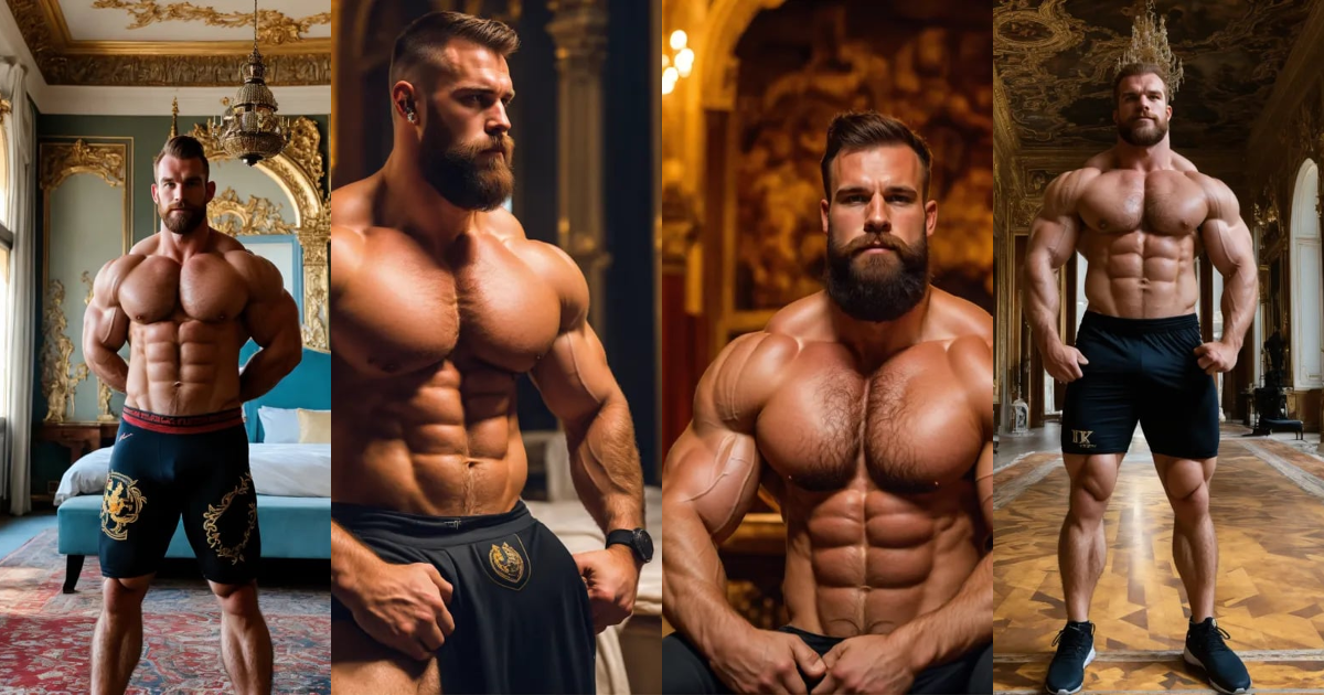 Lexica - 30-year-old hairy German man with big muscles, big bodybuilder ...
