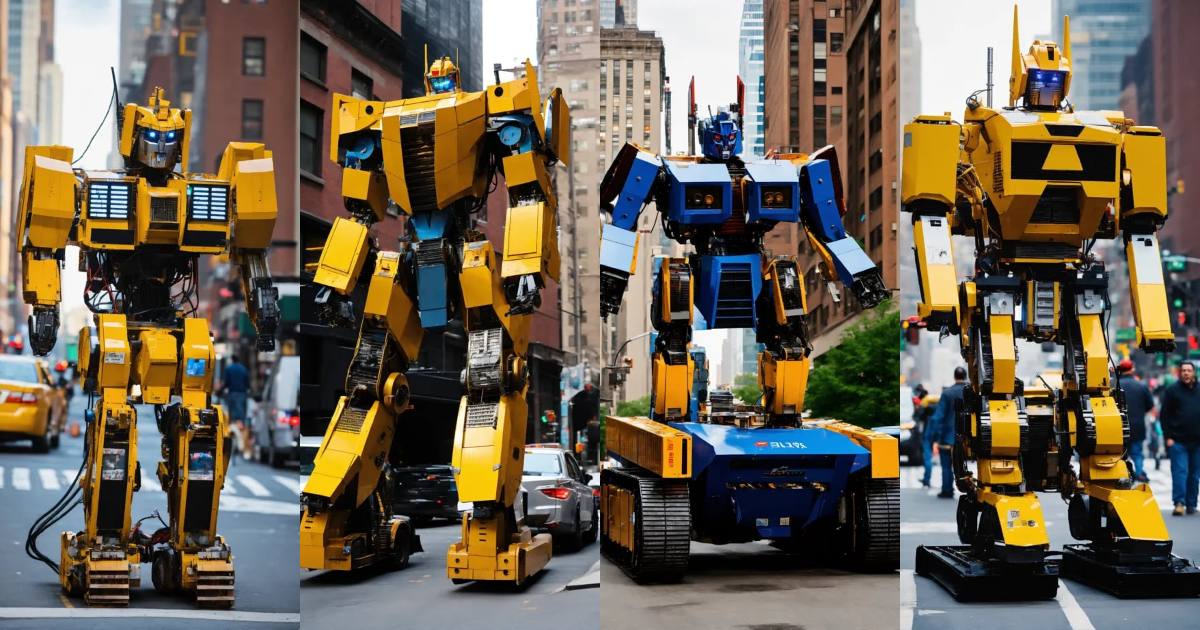 Lexica - In this photograph taken in a street in New York a robot ...