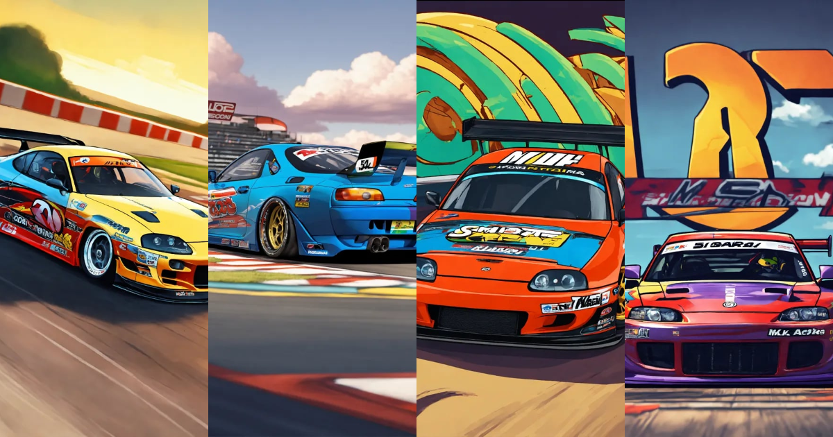 Lexica - Cartoon race car, Mk5 supra