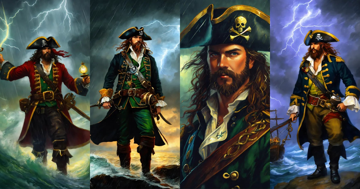 Lexica - A painting of a Pirate captain during a storm. Irish, Celtic ...