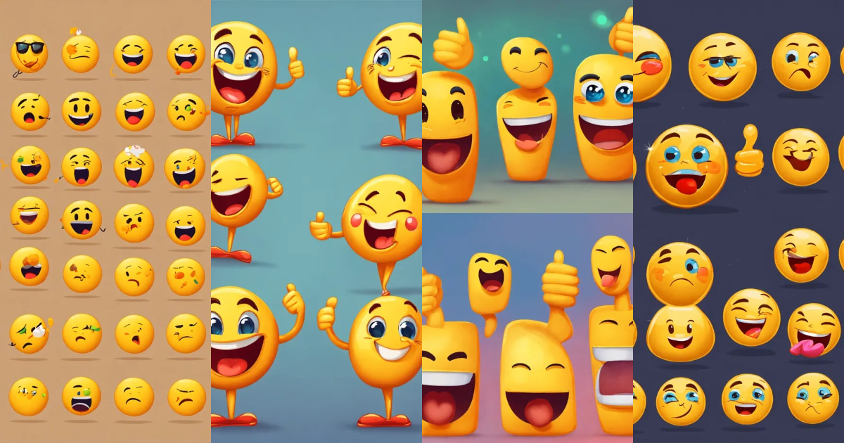 Lexica - Thumb up and down. Emoticons set demonstrating opposing emotions. Cheerful and sad ...