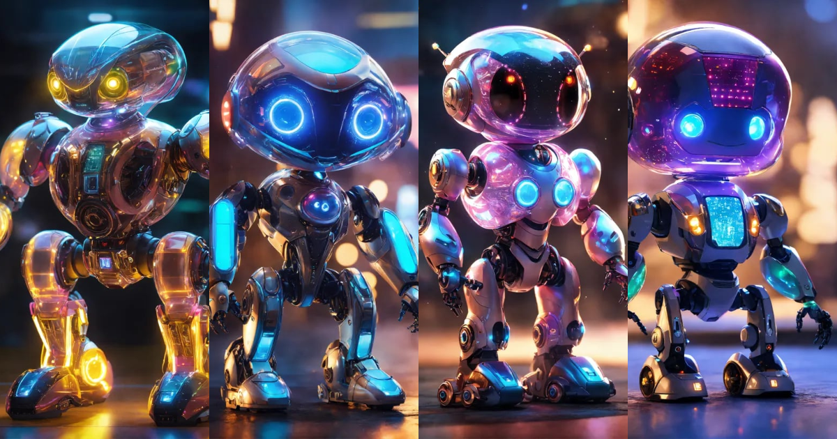 Lexica - An adorable translucent polycarbonate robot that looks like an ...