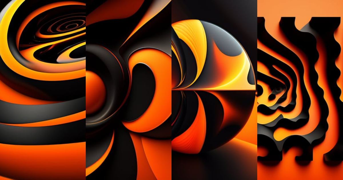 Lexica - 7d black orange abstract optical illusion design
