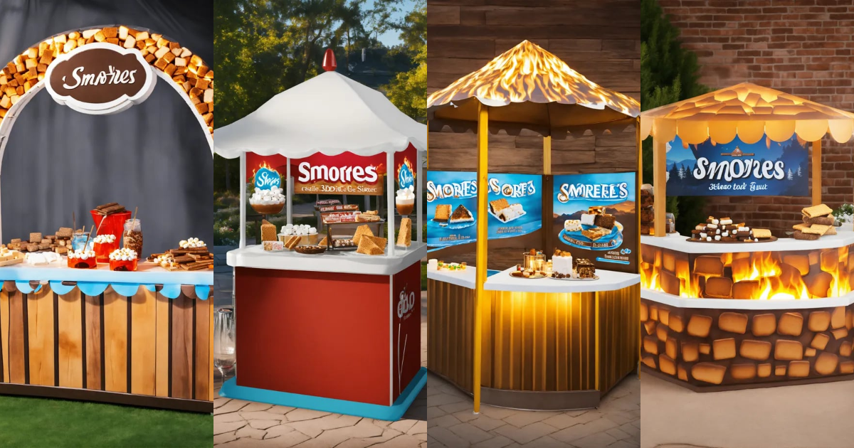Lexica - Elegant ice igloo booth to sell smores outdoor 3d sign