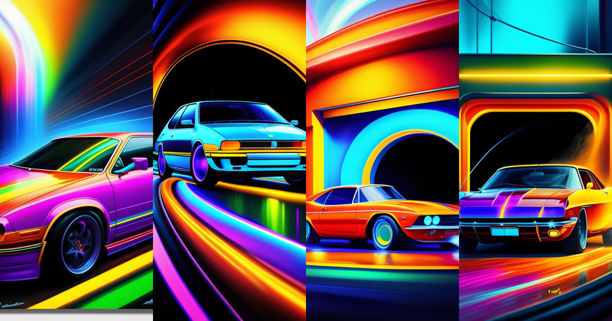Lexica - Car wash, car in tunnel, water splashes, pop art, party ...