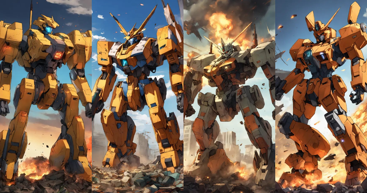Lexica - Anime mecha destroyed in battle