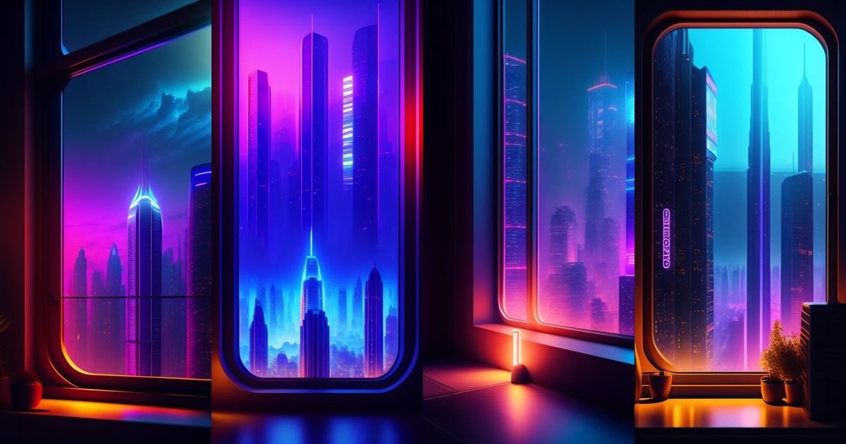 Lexica - A highly detailed photo of a cyberpunk room, high tech, neon ...