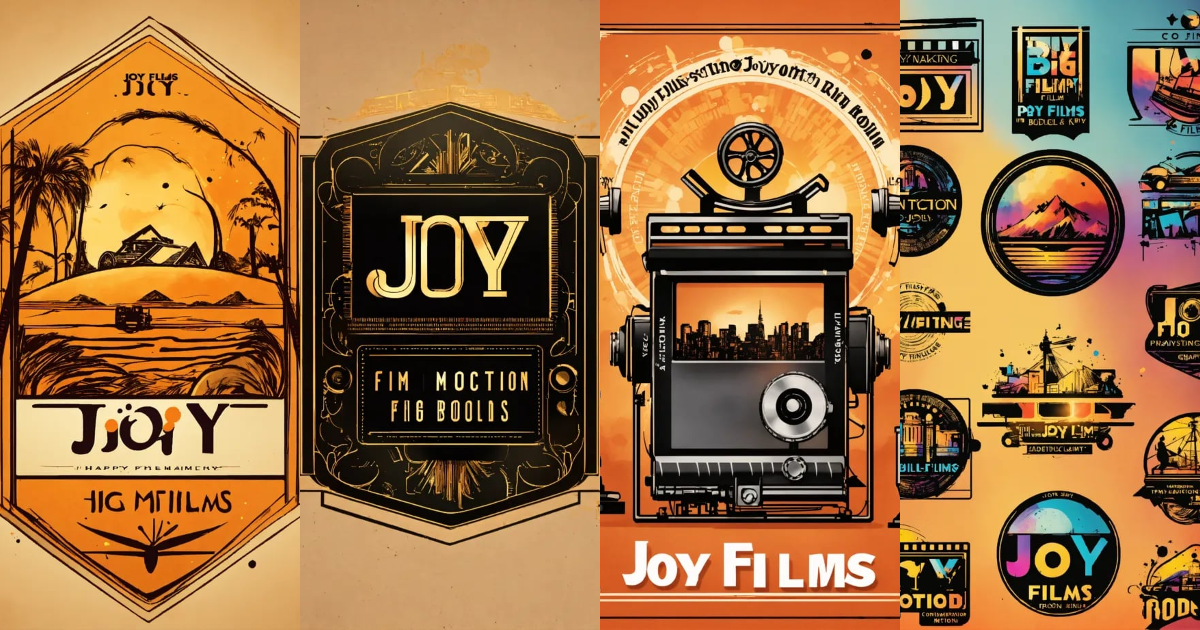 Lexica - Film production company logo design, text as "joy films ...