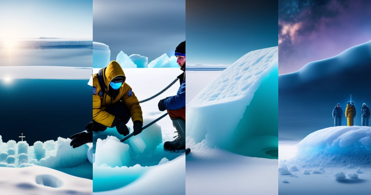 Lexica - Cinematic scene of scientists in the future in the arctic ...