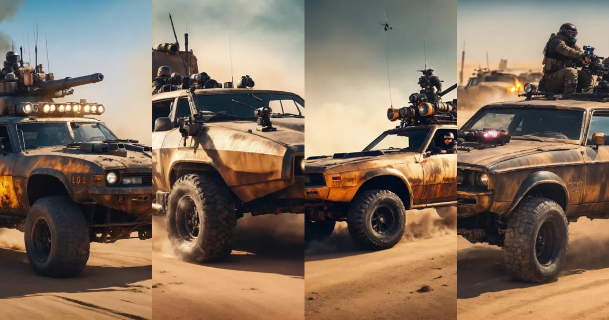 Lexica - Mad Max vehicles and special forces rolling out, drone ...