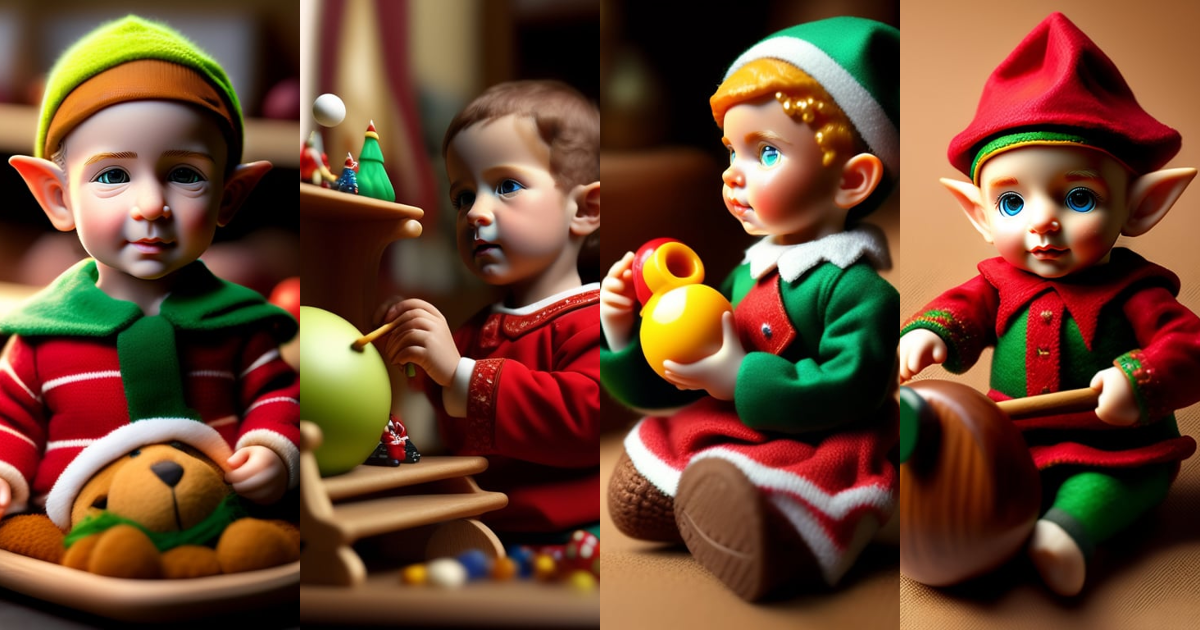 Lexica - Realistic Elf making toy, highly detailed, real