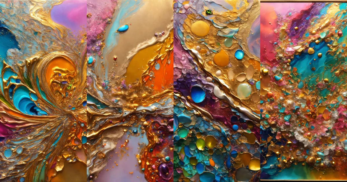 Lexica - Colorful abstract painting oil and water complex complicated ...