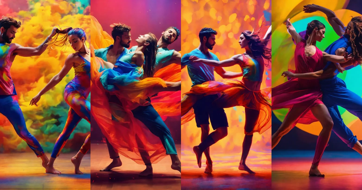 Lexica - Colorful art of crazy male and female contemporary dance 8k ...