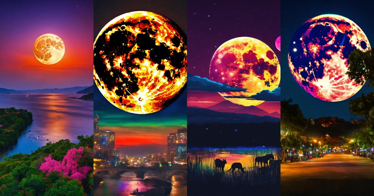 Lexica - Vivid and colorful full moon