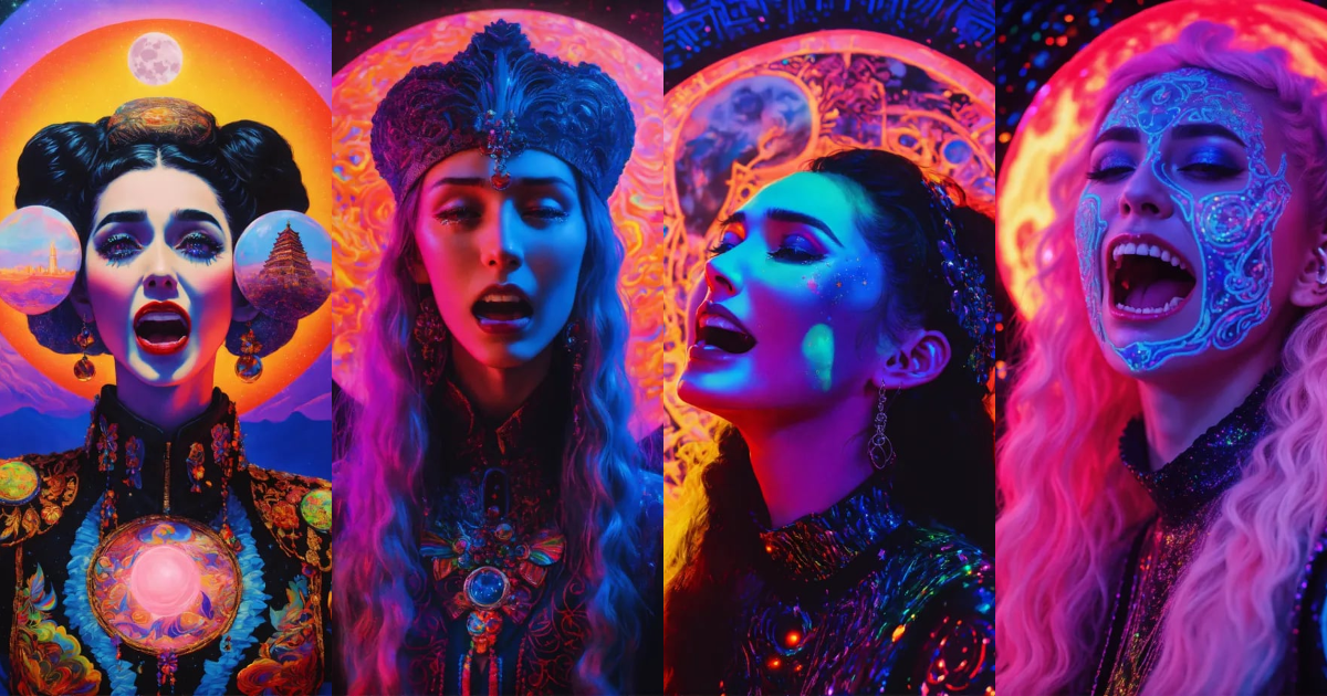 Lexica - Photorealistic 3D portrait of Gorgeous Goth Grimes screaming ...