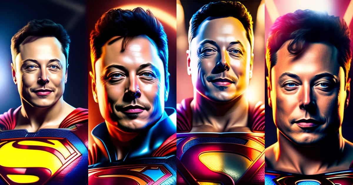 Lexica - Highly detailed portrait of elon musk , dressed as superman ...