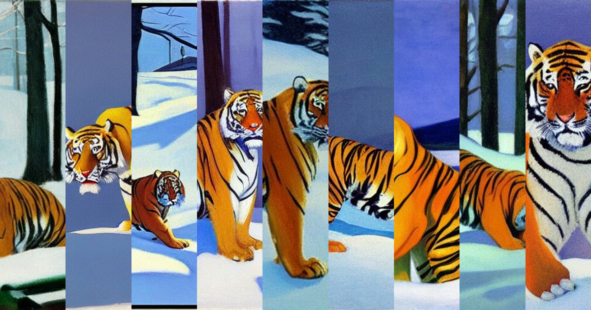 Lexica - Tiger in snow by Edward hopper