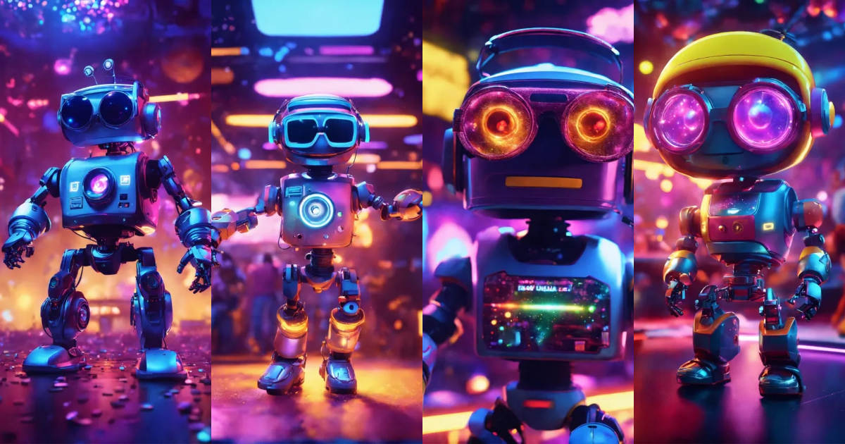 Lexica - Zoom out on funky cartoon robot rockstar with cool big NEBULA ...