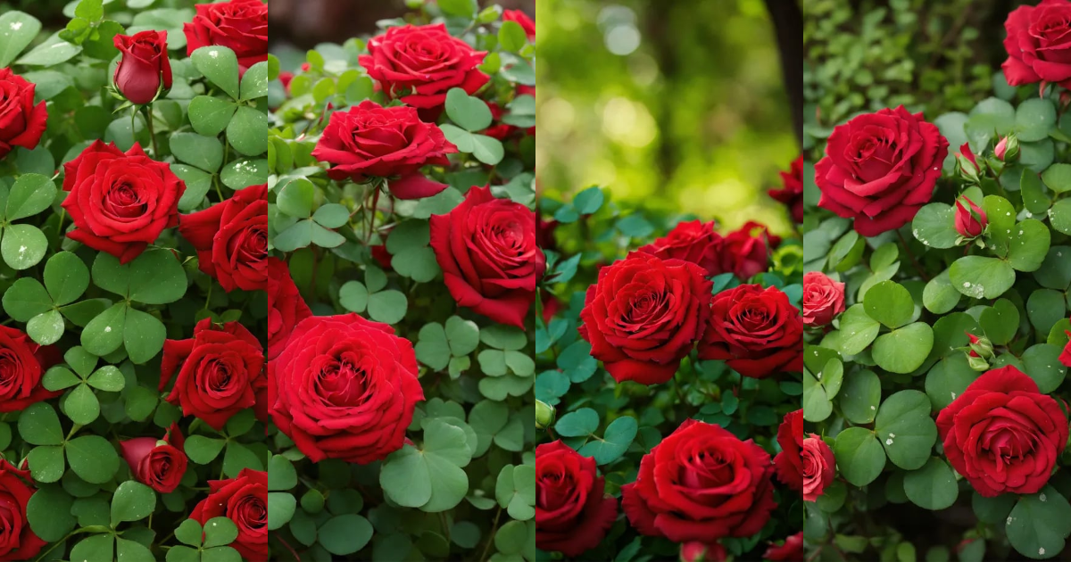 Lexica - Lots of four leaf clovers and red roses